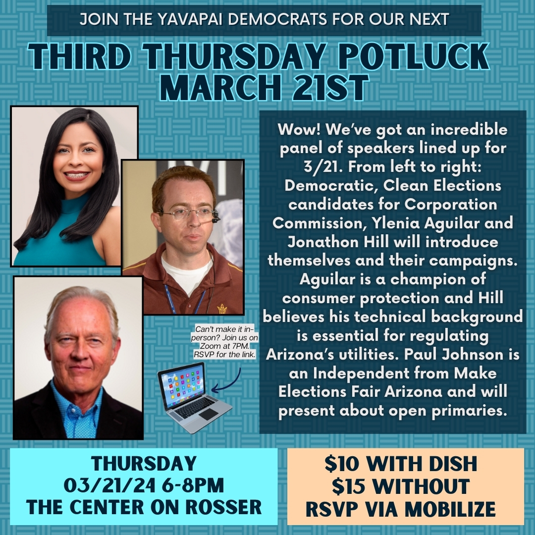 March General Meeting - Potluck and Zoom | Yavapai County Democratic Party